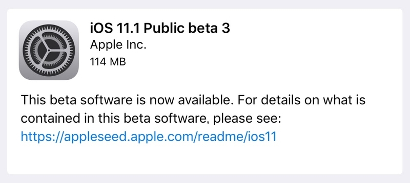 iOS11.1 Public Beta3が利用可能に - こぼねみ