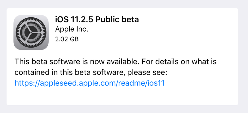 iOS11.2.5 Public Beta1がリリース - こぼねみ