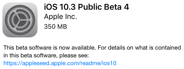 iOS10.3 Public Beta4が利用可能に - こぼねみ